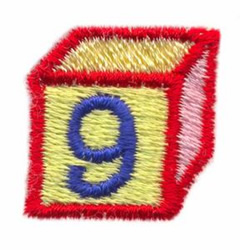 Building Block Number 9 Embroidery Design | EmbroideryDesigns.com