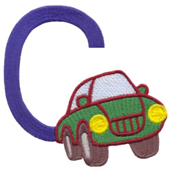 Letter C - Car Embroidery Design | EmbroideryDesigns.com