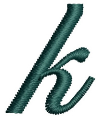 Script Lower Case k Embroidery Design | EmbroideryDesigns.com