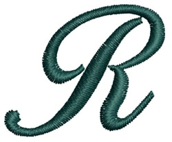 Script Capital R Embroidery Design | EmbroideryDesigns.com