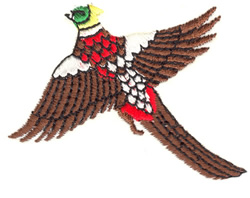 Flying Pheasant Embroidery Design | EmbroideryDesigns.com