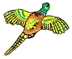 Flying Pheasant Embroidery Design | EmbroideryDesigns.com