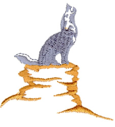 Howling Wolf Embroidery Design | EmbroideryDesigns.com