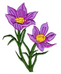 Manitoba Prairie Crocus Embroidery Design | EmbroideryDesigns.com