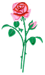Long Stemmed Rose Embroidery Design | EmbroideryDesigns.com
