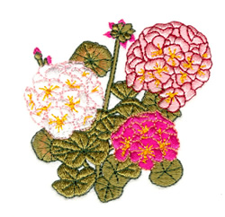 Geraniums Embroidery Design | EmbroideryDesigns.com