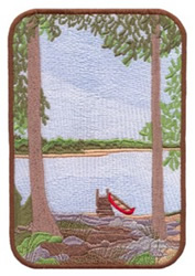 Country Lake Scene Embroidery Design | EmbroideryDesigns.com
