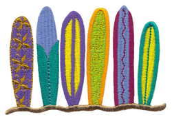 Assorted Surfboards Embroidery Design | EmbroideryDesigns.com