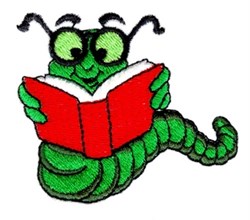 Bookworm Embroidery Design | EmbroideryDesigns.com