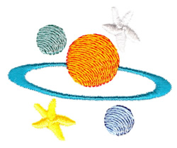Solar System Embroidery Design | EmbroideryDesigns.com