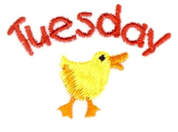 Tuesday Rubber Duckie Embroidery Design | EmbroideryDesigns.com