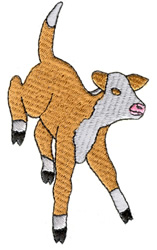 Frolicking Calf Embroidery Design | EmbroideryDesigns.com
