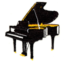 Grand Piano Embroidery Design | EmbroideryDesigns.com