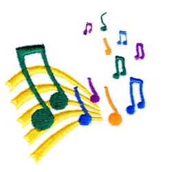 Musical Notes Embroidery Design | EmbroideryDesigns.com