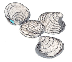 Clams Embroidery Design | EmbroideryDesigns.com