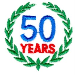50 Year Anniversary Embroidery Design | EmbroideryDesigns.com