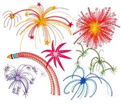 Fireworks Embroidery Design | EmbroideryDesigns.com