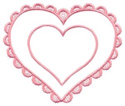 Lace Edge Heart Embroidery Design | EmbroideryDesigns.com