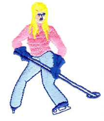 Girl Playing Ringette Embroidery Design | EmbroideryDesigns.com