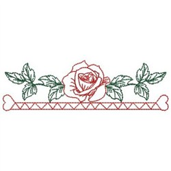 Red Rose Border Embroidery Design | EmbroideryDesigns.com