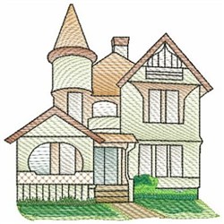 Houses Embroidery Design | EmbroideryDesigns.com
