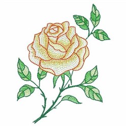 Vintage Yellow Rose Embroidery Design | EmbroideryDesigns.com