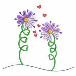 Heart Flowers Embroidery Design | EmbroideryDesigns.com