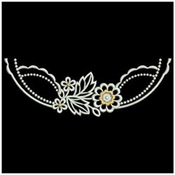 Candlewick Floral Border Embroidery Design | EmbroideryDesigns.com