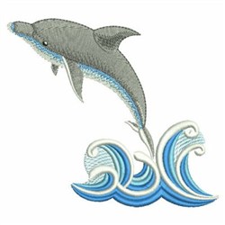 Jumping Dolphin Embroidery Design | EmbroideryDesigns.com