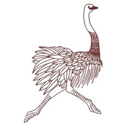 Redwork Ostrich Embroidery Design | EmbroideryDesigns.com