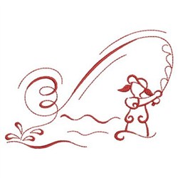 Fishing Outline Embroidery Design | EmbroideryDesigns.com
