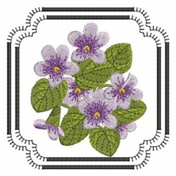 Violet Flowers Embroidery Design | EmbroideryDesigns.com