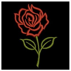 Single Rose Outline Embroidery Design | EmbroideryDesigns.com