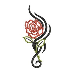 Fancy Single Rose Embroidery Design | EmbroideryDesigns.com