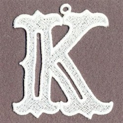 FSL White Alphabet K Embroidery Design | EmbroideryDesigns.com