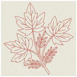 Redwork Maple Leaves Embroidery Design | EmbroideryDesigns.com