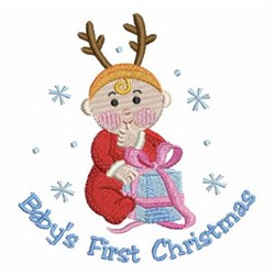 Babys First Christmas Embroidery Design | EmbroideryDesigns.com
