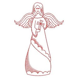 Redwork Angel Embroidery Design | EmbroideryDesigns.com