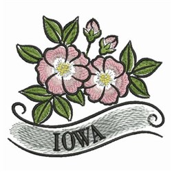 Iowa Wild Prairie Rose Embroidery Design | EmbroideryDesigns.com