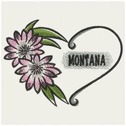 Montana Flower Bitterroot Embroidery Design | EmbroideryDesigns.com