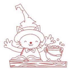 Redwork Halloween Animals Embroidery Design | EmbroideryDesigns.com