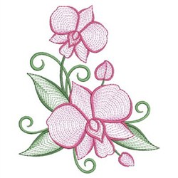 Rippled Lovely Orchid Embroidery Design | EmbroideryDesigns.com