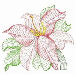 Rippled Lily Embroidery Design | EmbroideryDesigns.com