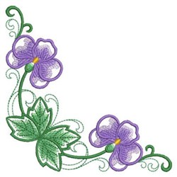 Violets Corner Embroidery Design | EmbroideryDesigns.com
