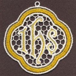 IHS Ornament Embroidery Design | EmbroideryDesigns.com