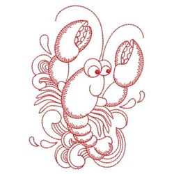 Redwork Lobster Embroidery Design | EmbroideryDesigns.com