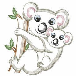 Koala Mom & Baby Embroidery Design | EmbroideryDesigns.com