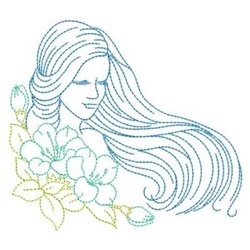 Lady Outline Embroidery Design | EmbroideryDesigns.com