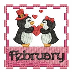 February Penguins Embroidery Design | EmbroideryDesigns.com