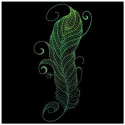Green Neon Feather Embroidery Design | EmbroideryDesigns.com